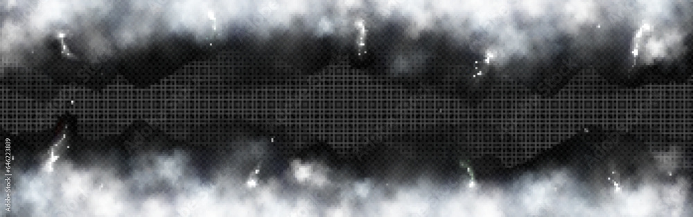 White thunder light glow background electric frame. Lightning border ...