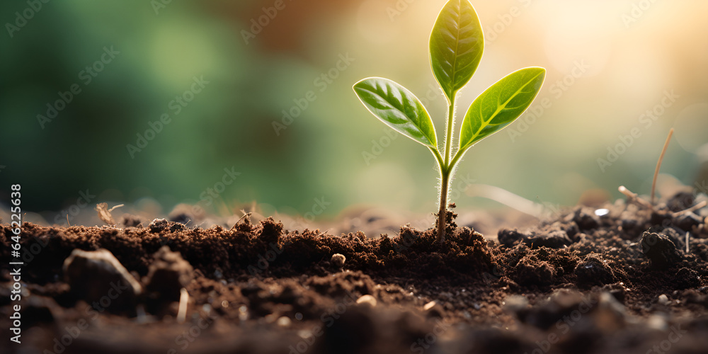 New Life Young Plant in Sunlight. Gardening stock photo;;;;; The ...