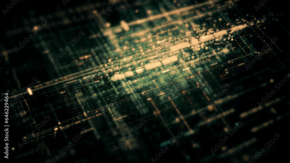 Advanced data matrix simulation UI with cutting-edge digital environment with a dynamic and ...