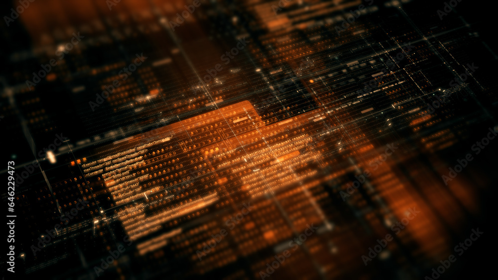Advanced data matrix simulation UI with cutting-edge digital environment with a dynamic and ...