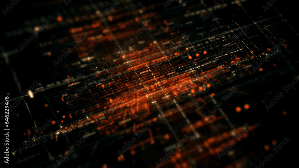 Advanced data matrix simulation UI with cutting-edge digital environment with a dynamic and ...