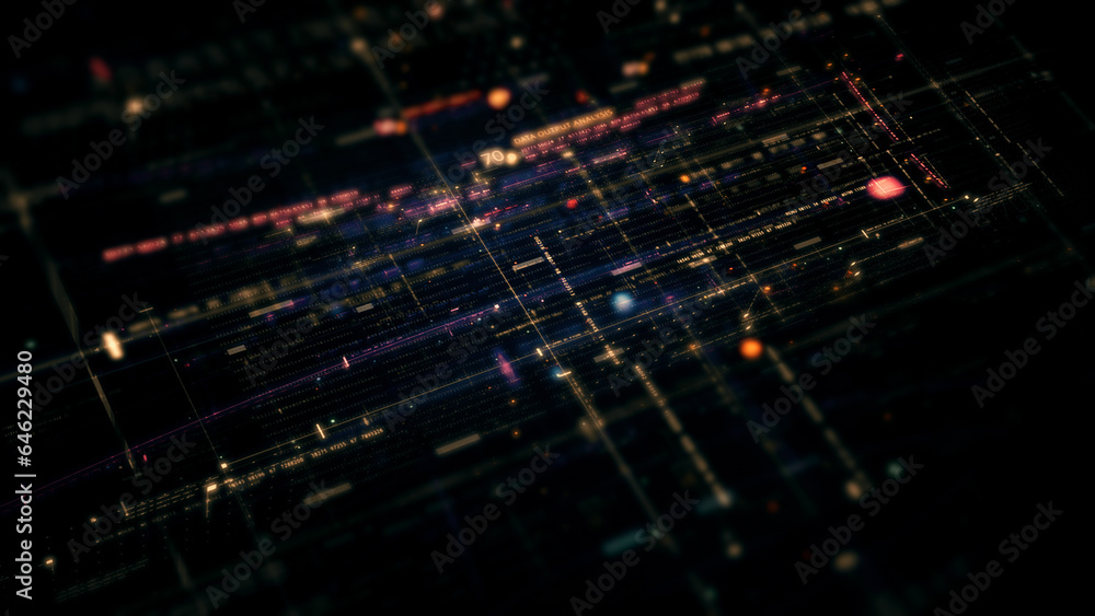 Advanced data matrix simulation UI with cutting-edge digital environment with a dynamic and ...