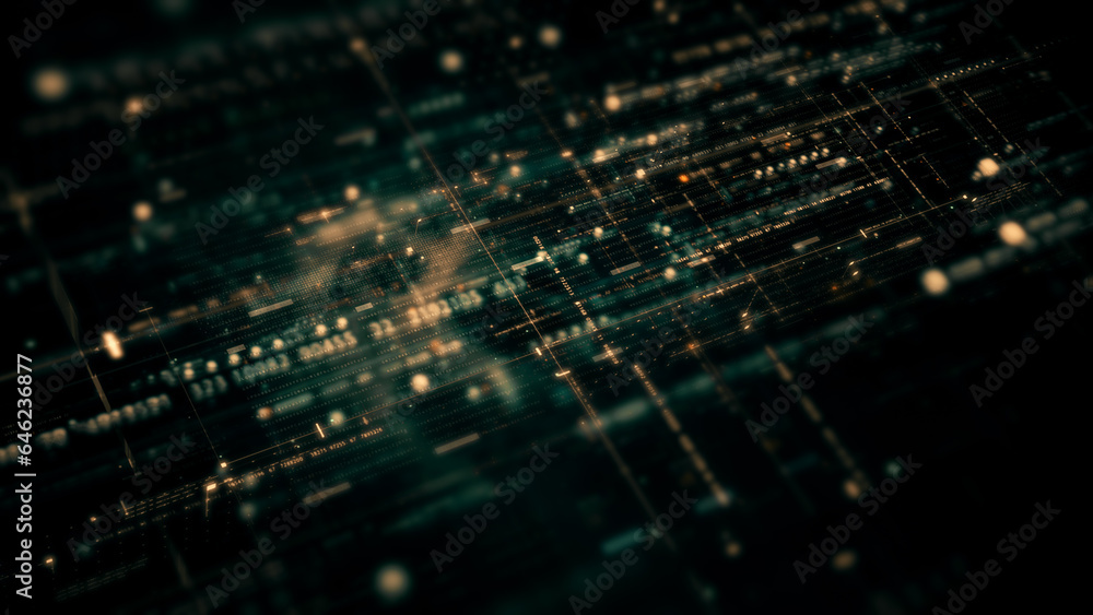 Advanced data matrix simulation UI with cutting-edge digital environment with a dynamic and ...