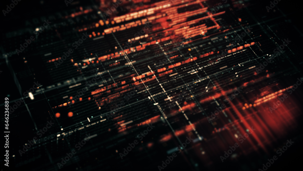 Advanced data matrix simulation UI with cutting-edge digital environment with a dynamic and ...