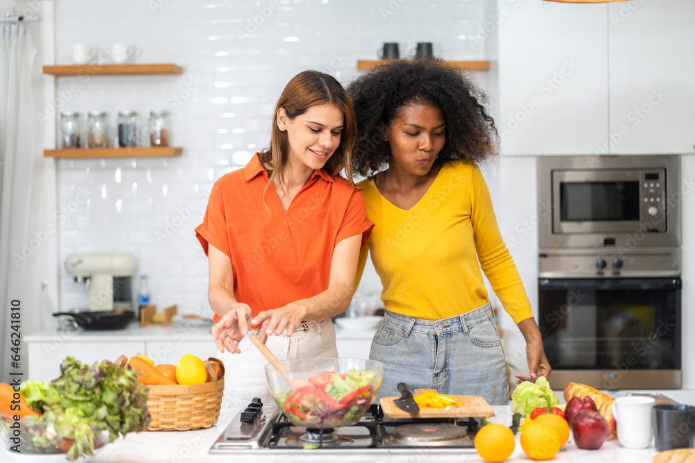 Diversity young happy love LGBT, LGBTQ caucasian and african family ...