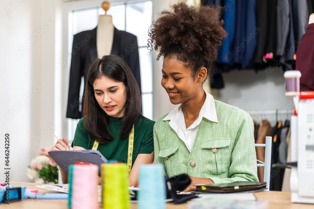 Portrait of young african american woman and young girl fashion ...