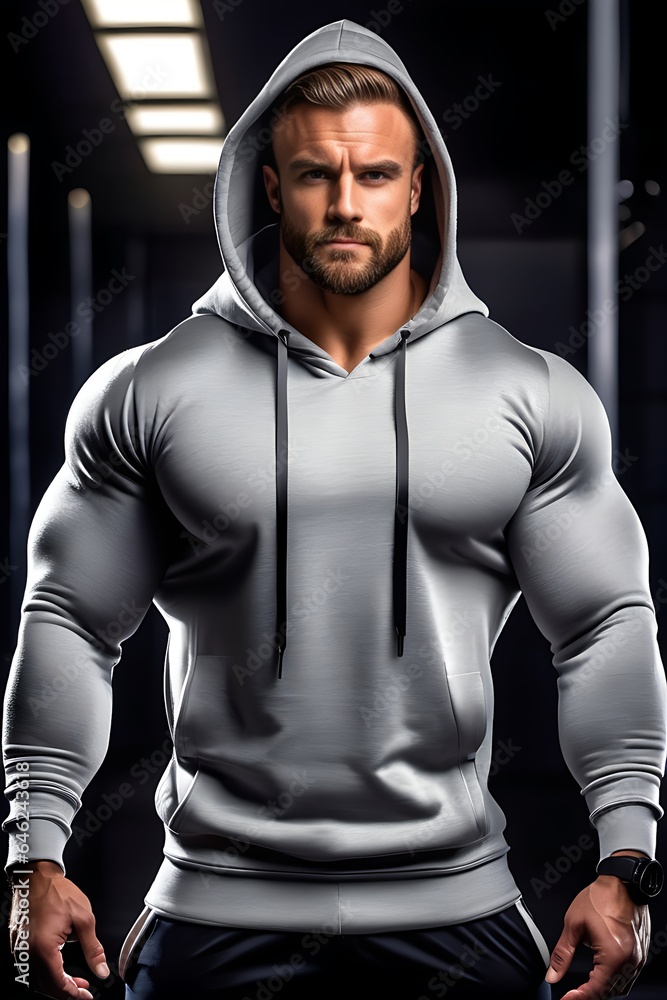 Muscle Mastery Portrait of a Bodybuilder with body builder pose Stock ...