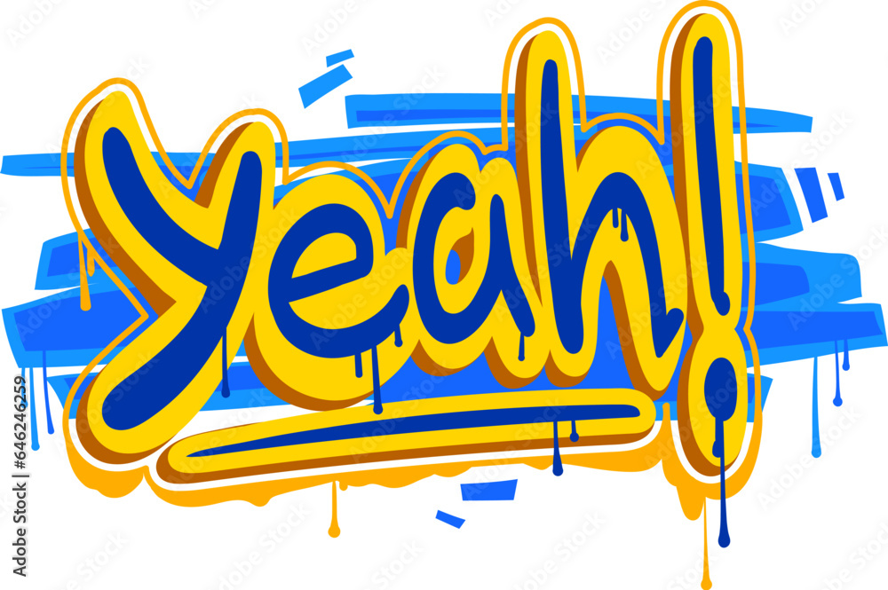 Graffiti street art, urban style. Wall artwork, graffiti teenage slogan ...