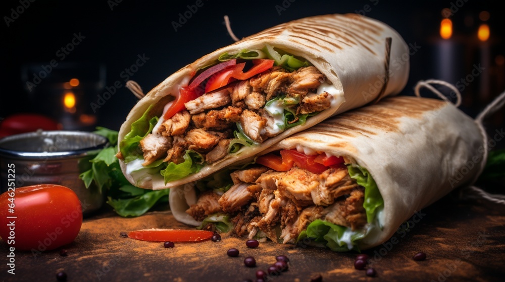 Doner Kebab, a beloved street food, features tender grilled chicken ...