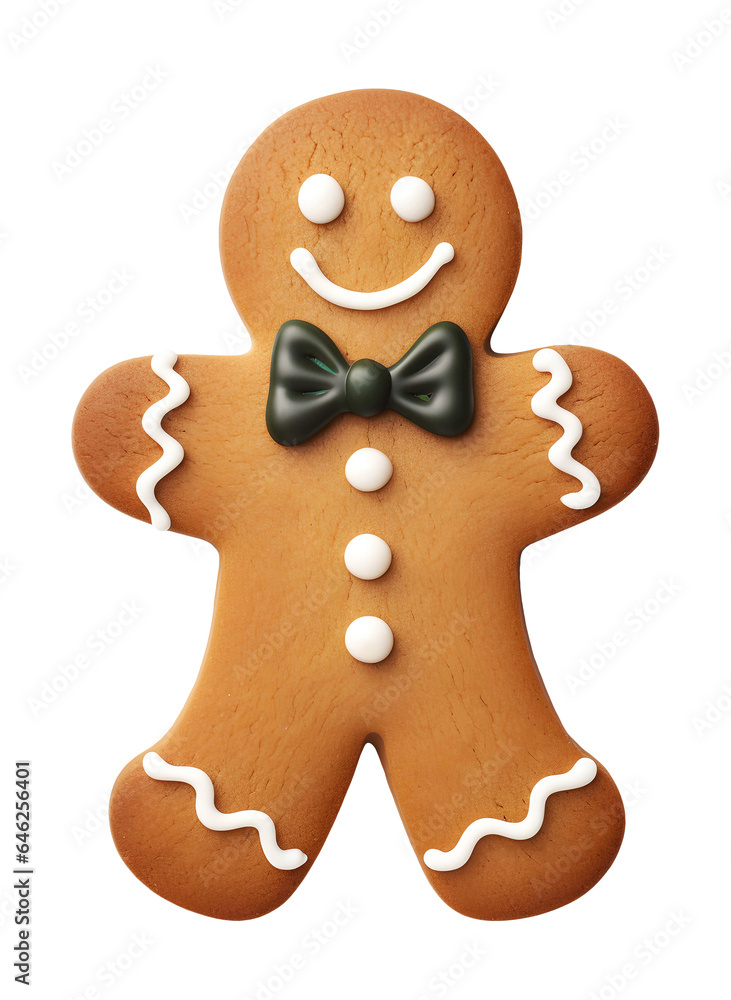 Gingerbread man isolated on transparent background. PNG format Stock ...