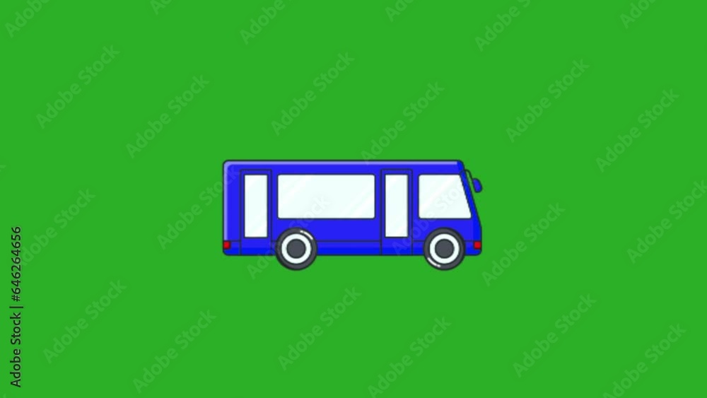 Transportation bus footage. Animation of a transit bus, with a green ...