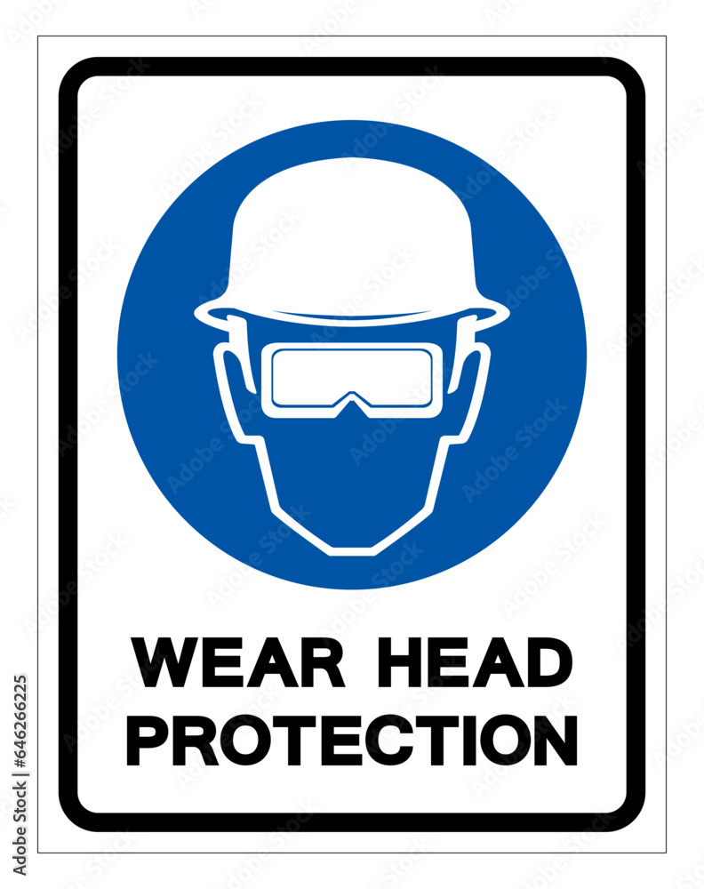 Wear Head Protection Symbol Sign,Vector Illustration, Isolated On White ...