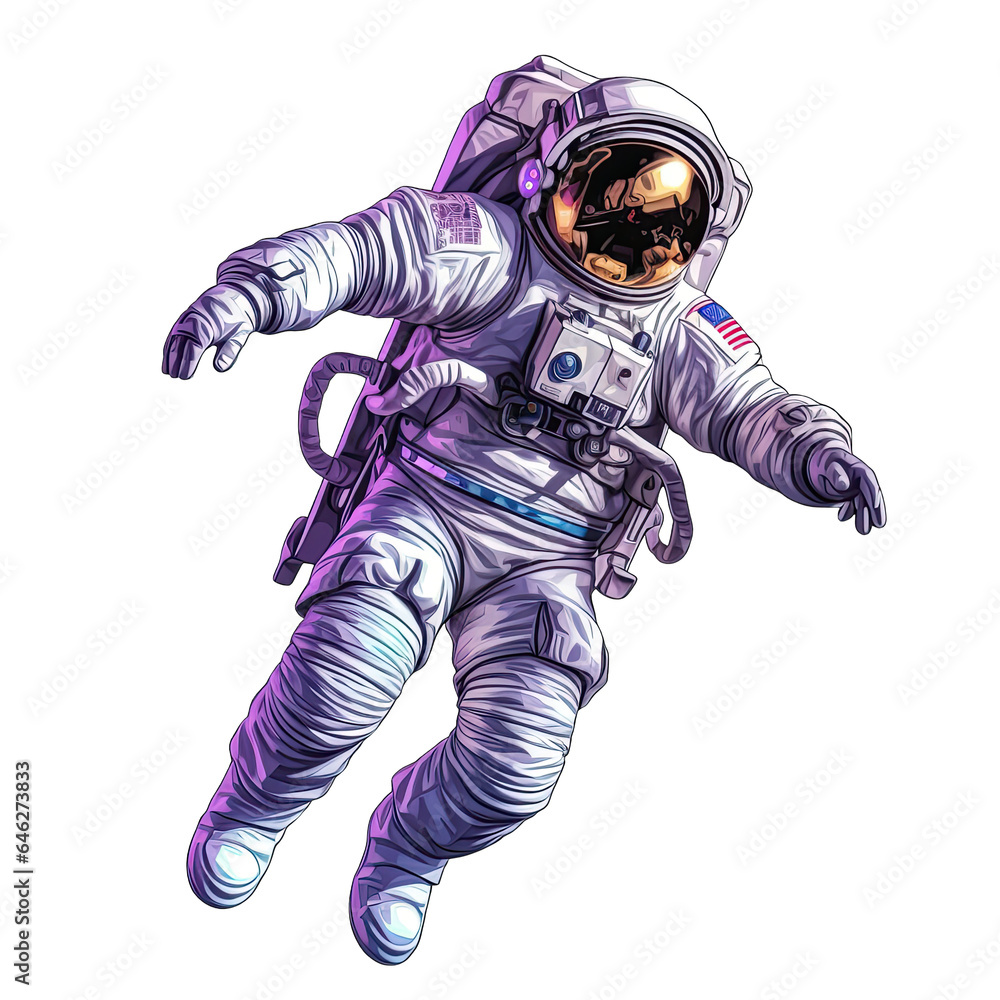 Astronaut flying vector 2d model isolated on transparent background Png ...