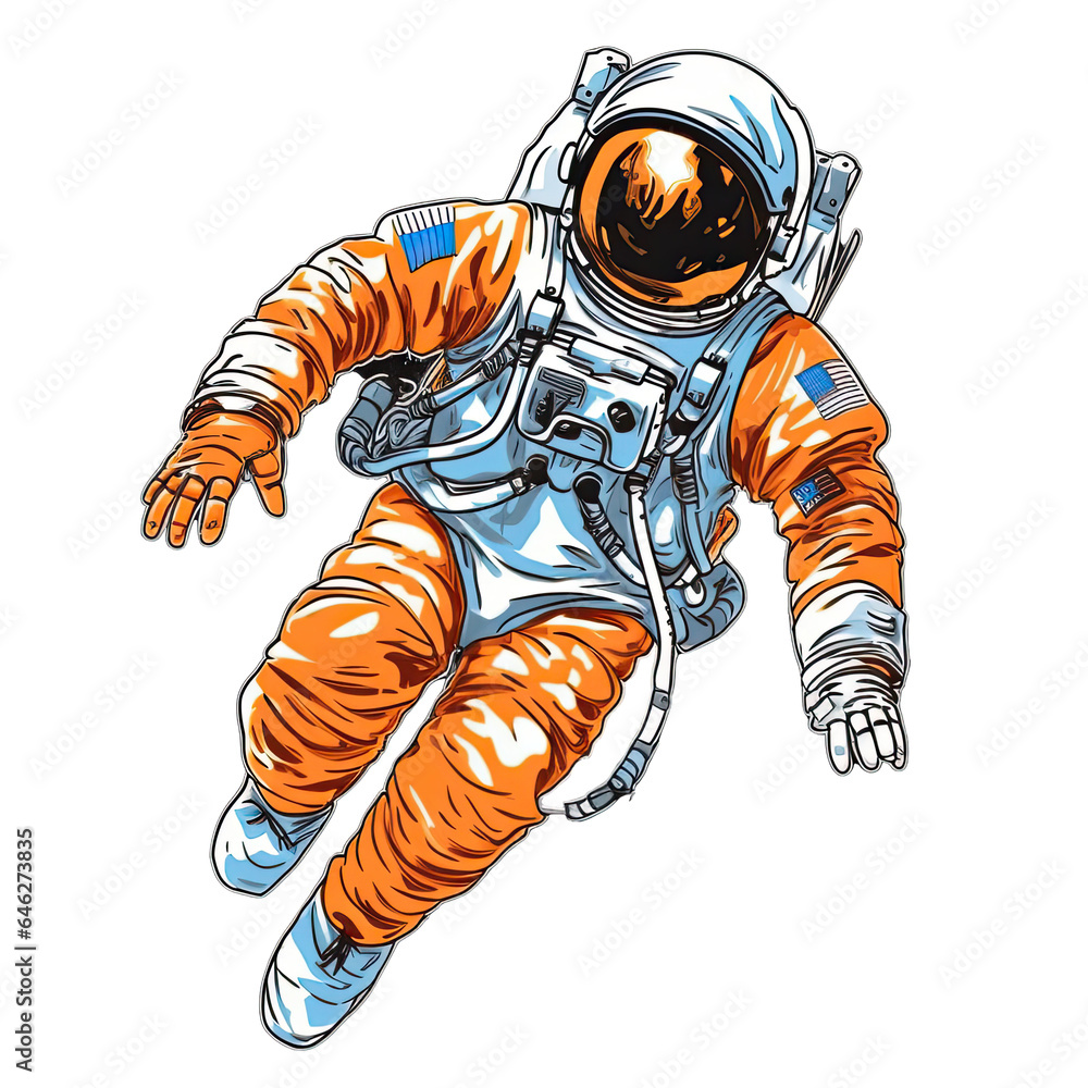 Astronaut flying vector 2d model isolated on transparent background Png ...
