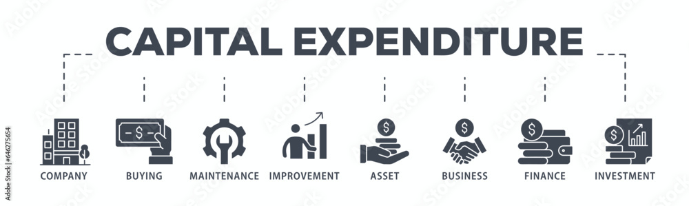 Capital expenditure banner web icon glyph silhouette with icon of ...