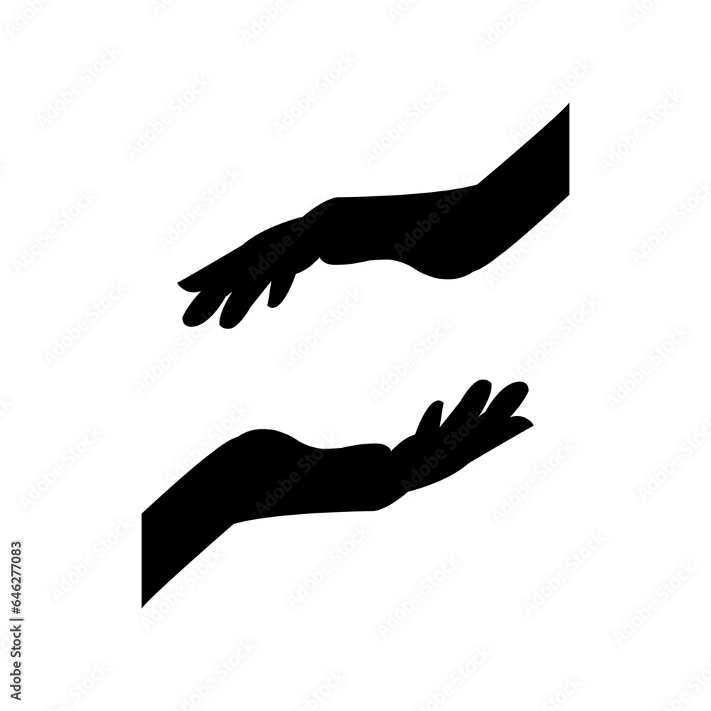 Hand symbol icon vector. Hand illustration sign. Symbol shown by the ...