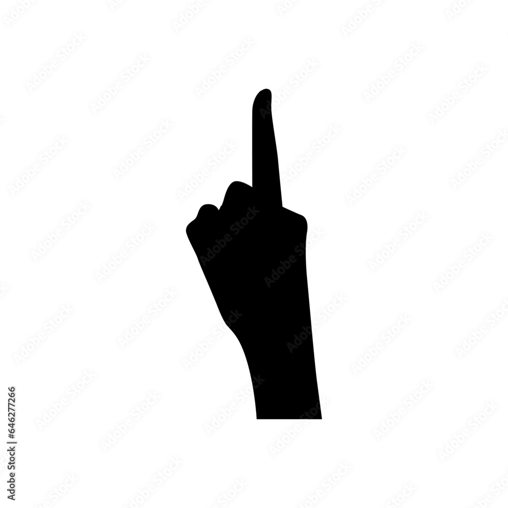 Hand symbol icon vector. Hand illustration sign. Symbol shown by the ...