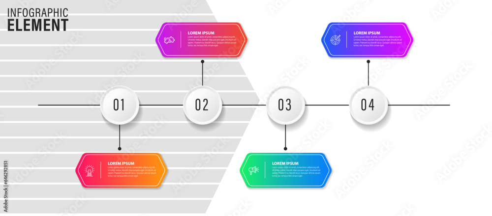Business information display Process chart Abstract element of the ...