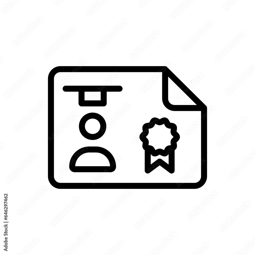 Employee qualification human resources icon with black outline style ...