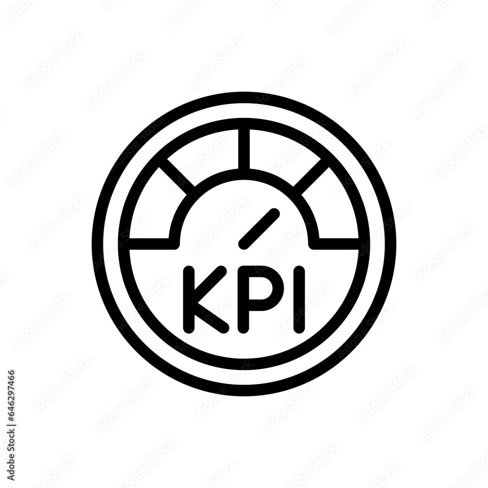 KPI human resources icon with black outline style. kpi, data, outline ...
