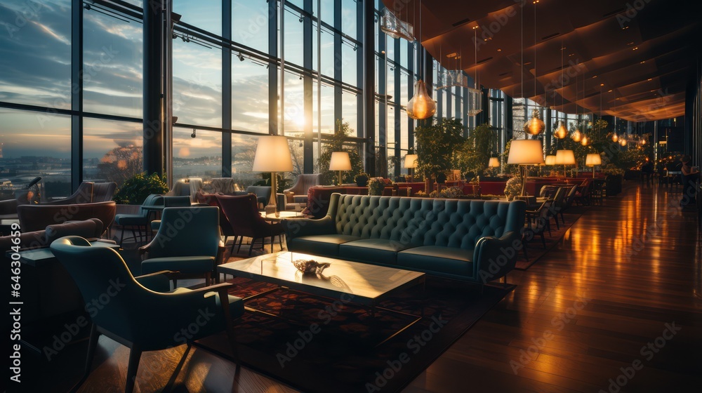 Executive lounge. Business class lounge. International airport interior ...
