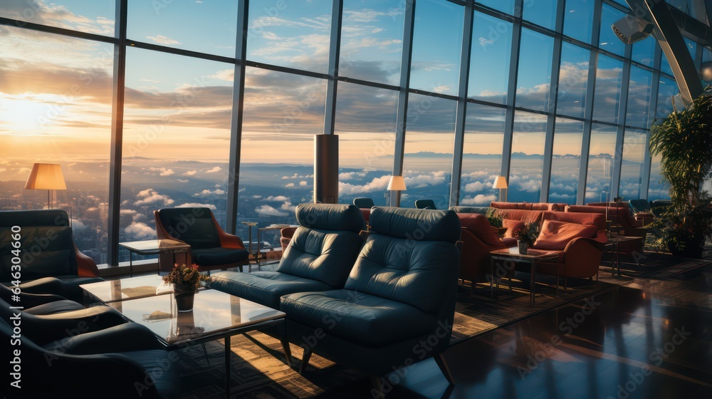 Executive lounge. Business class lounge. International airport interior ...