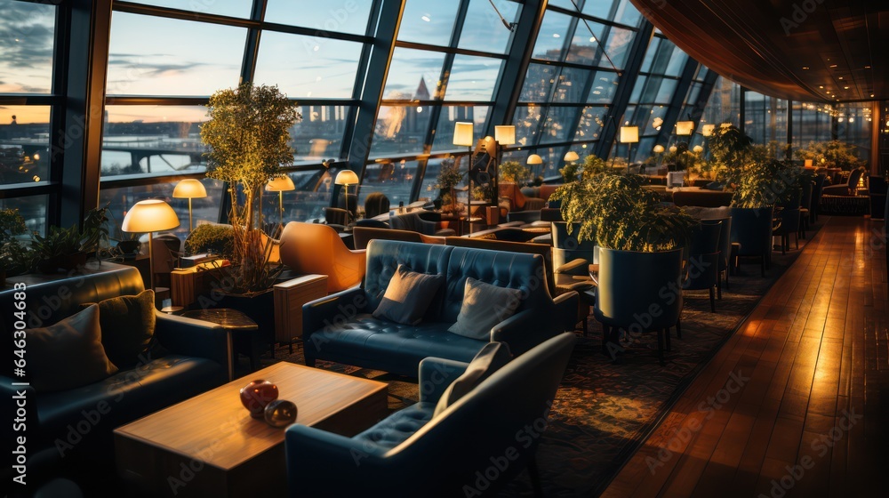 Executive lounge. Business class lounge. International airport interior ...