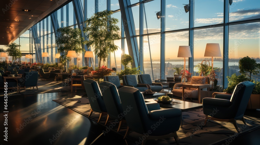 Executive lounge. Business class lounge. International airport interior ...