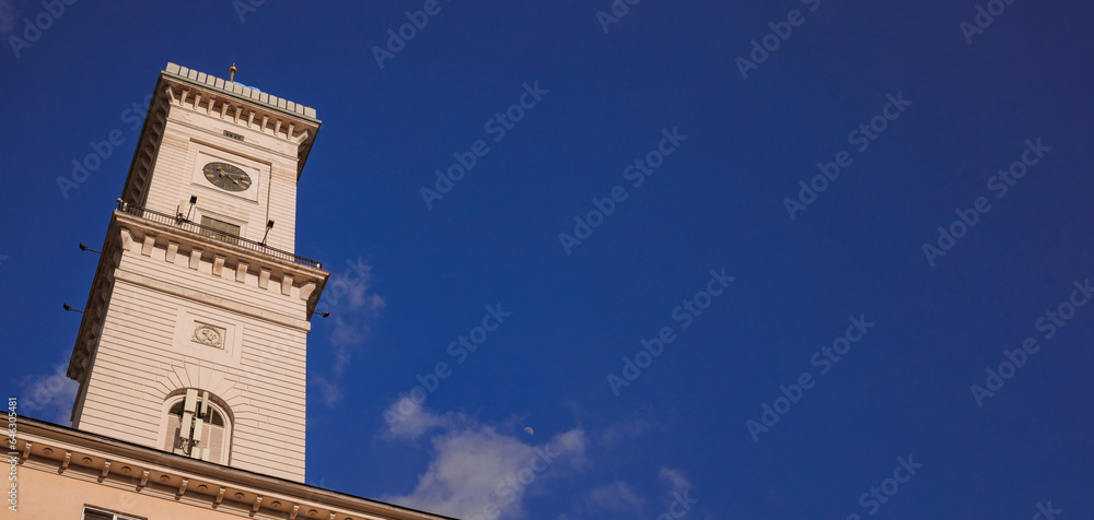 city hall tower south Europe square architecture high building ...