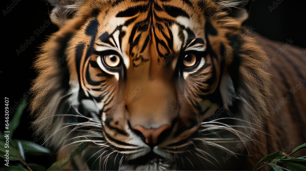 Tiger portrait and facing forward. Wild animals Stock Photo | Adobe Stock