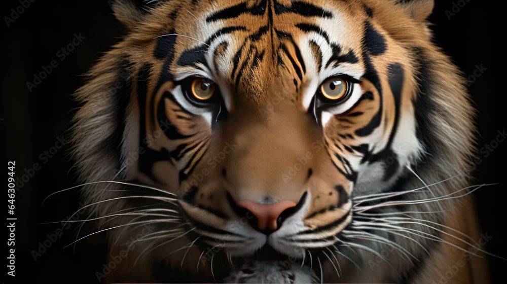 Tiger portrait and facing forward. Wild animals Stock Photo | Adobe Stock