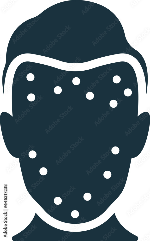 Skin problems icon. Monochrome simple sign from cosmetology collection ...