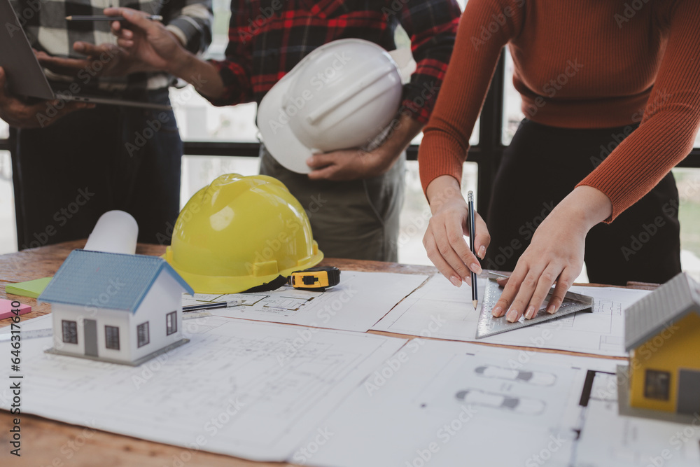 Group architects and engineers build houses and conference buildings ...