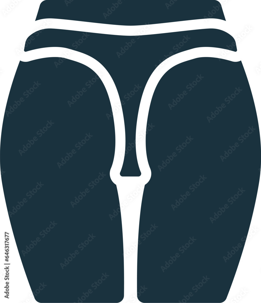 Buttocks icon. Monochrome simple sign from cosmetology collection ...
