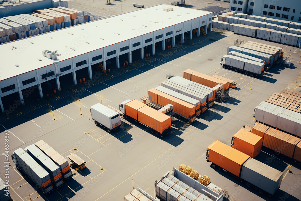 From above, a vast warehouse complex reveals its intricate design ...