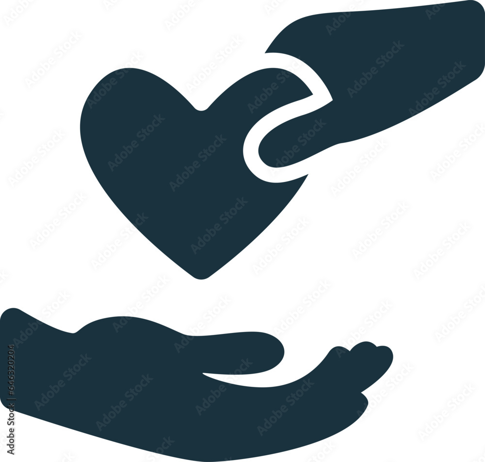 Charity icon. Monochrome simple sign from donation collection. Charity ...