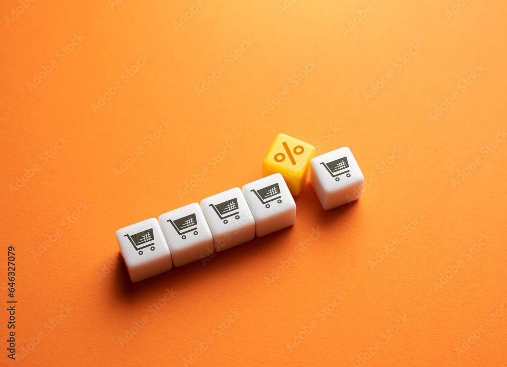 Discounts on purchases. Shopping and trade. Favorable offers, customer ...