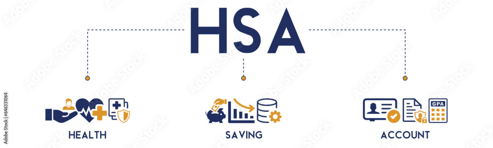 HSA banner website icon vector illustration concept for health saving ...