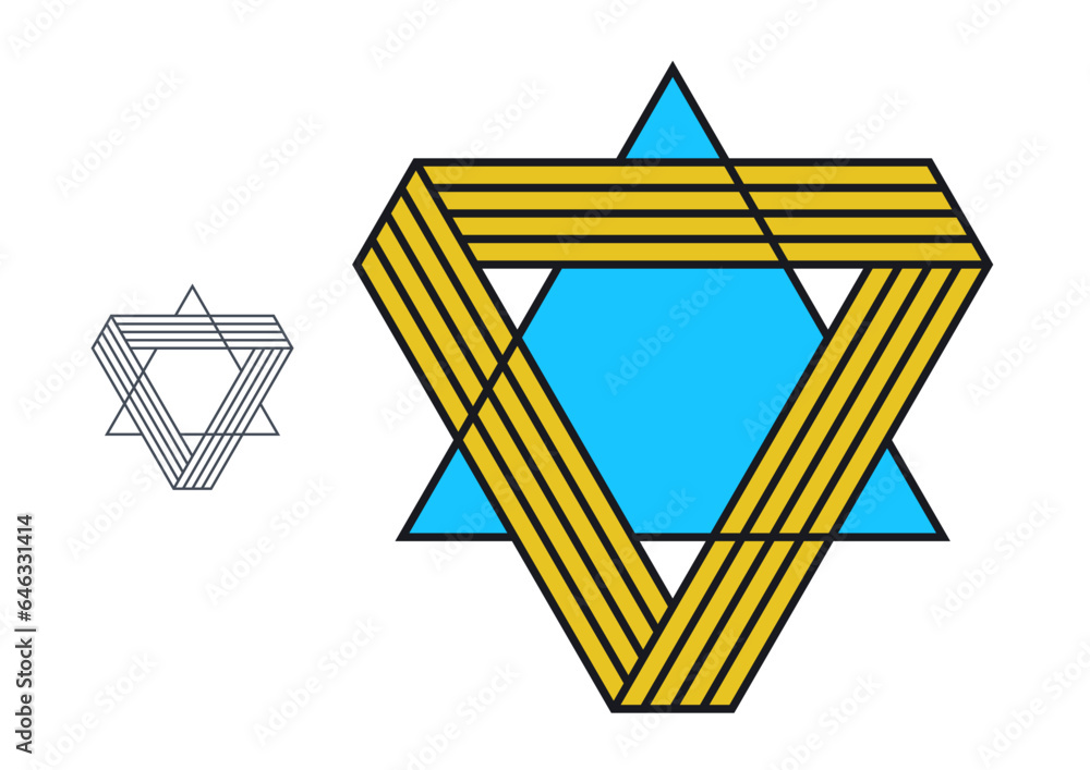 Triangle linear vector symbol isolated on white background, sacred ...