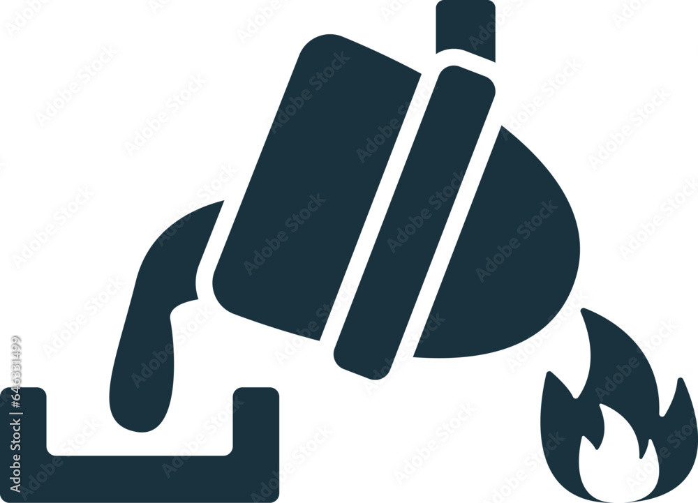 Metallurgical icon. Monochrome simple sign from engineering collection ...