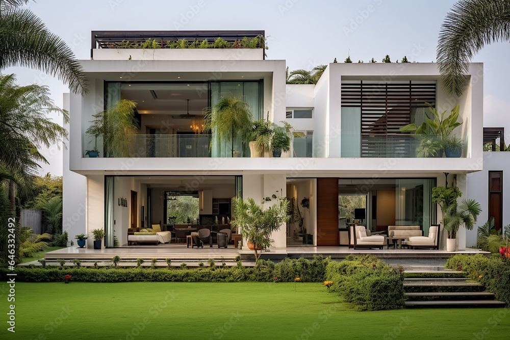 Customized Modern House Facades, Modern Indian House, Modern Indian ...