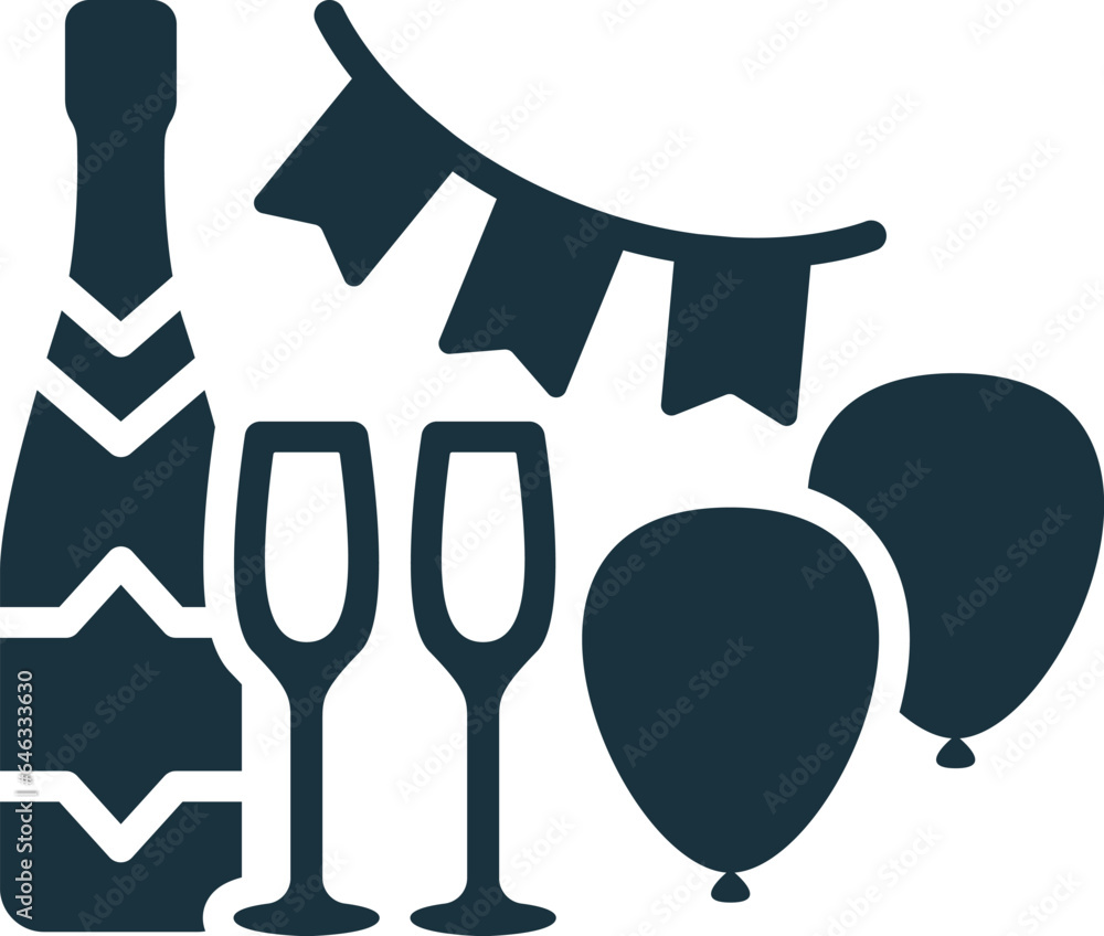 Party icon. Monochrome simple sign from entertainment collection. Party ...