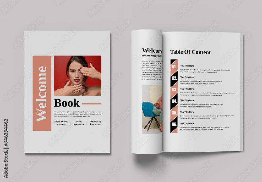 Welcome Book Brochure Design Stock Template | Adobe Stock