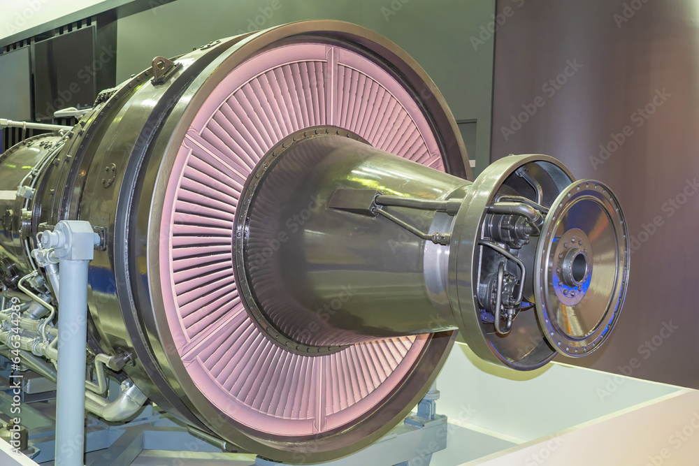 Gas turbine engine. Fragment of gas compressor drive. Equipment for ...