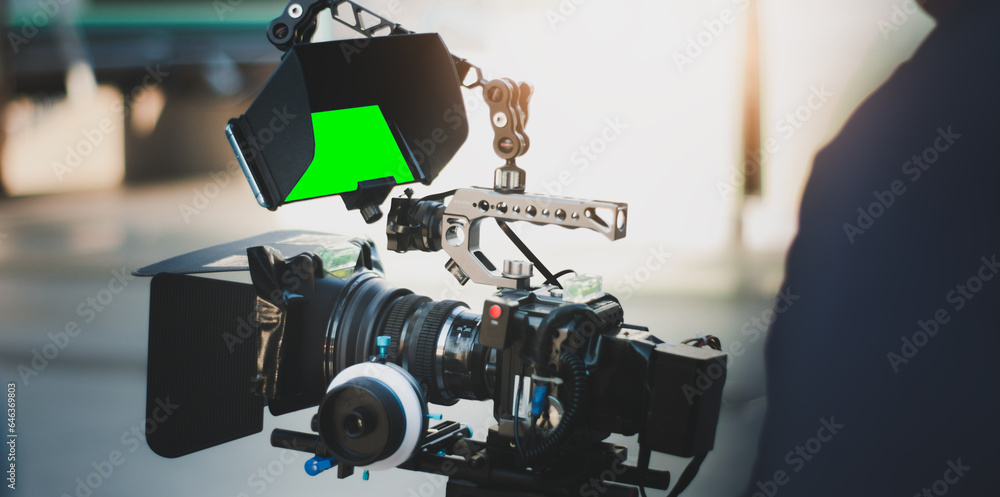 Concept shooting equipment of filming advertising with a video camera ...