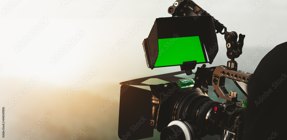 Concept shooting equipment of filming advertising with a video camera ...