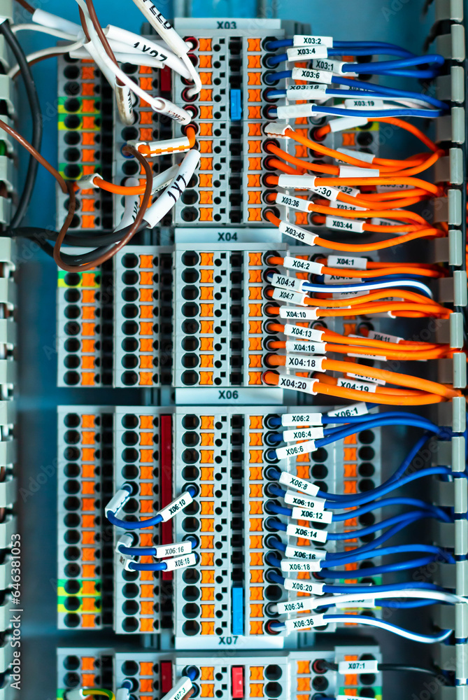 New control panel with circuit-breakers, fuses, rails, low voltage ...