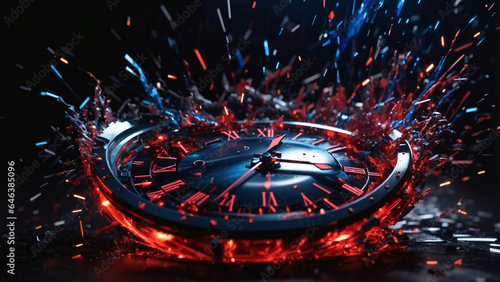 smashed clock the digital clock explodes the idea that time is money ...