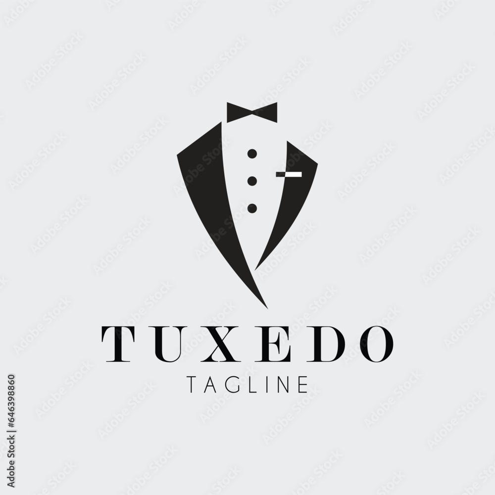 tuxedo logo vector illustration design for use brand identity sign ...