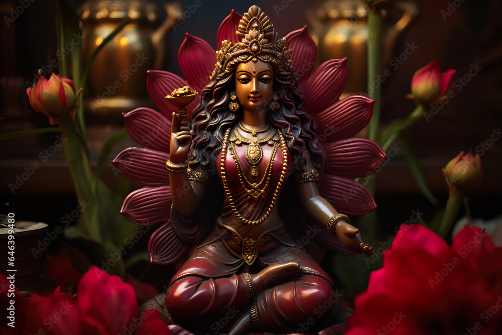 Mother Lakshmi Hindu Goddess Diwali Statue Stock Photo | Adobe Stock